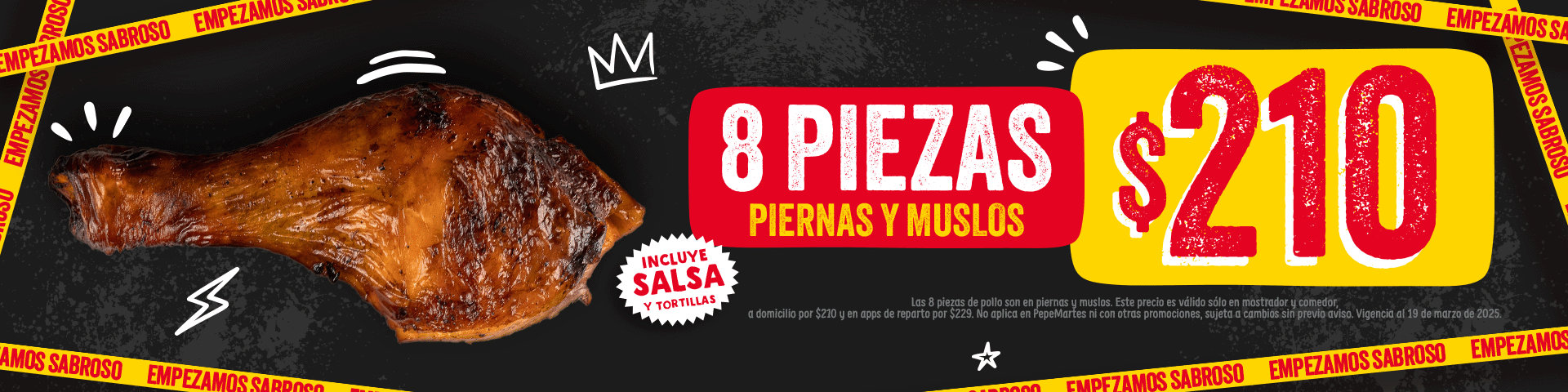 8 piezas $210